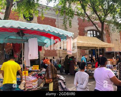 Saint Denis, France, Migrant Women, Crowd Walking Away from Behind ...