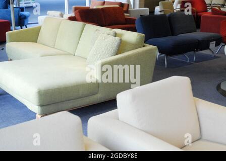 LISBOA, PORTUGAL - Feb 09, 2006: A white comfortable sofa at the ...