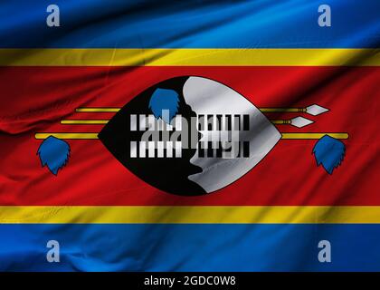 Eswatini - Swaziland, Mbabane - national flag pinned on political map ...