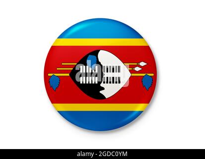 Eswatini - Swaziland, Mbabane - national flag pinned on political map ...