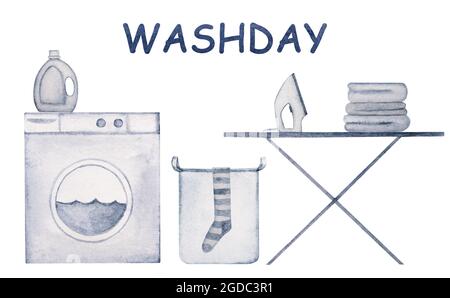 Beautiful watercolor drawings of things and objects. Closeup, no people ...