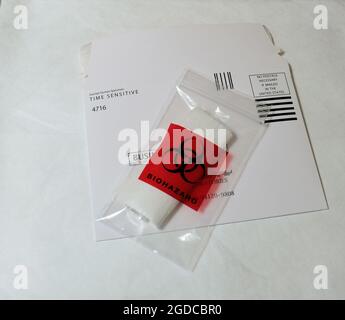 Clear plastic zip lock biohazard specimen bag with carboard mailing ...