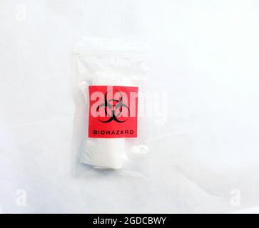 Clear plastic zip lock biohazard specimen bag with carboard mailing ...