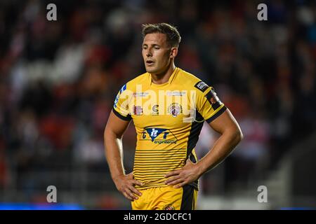Greg Eden (23) of Castleford Tigers celebrates his try in, on 8/12/2021 ...