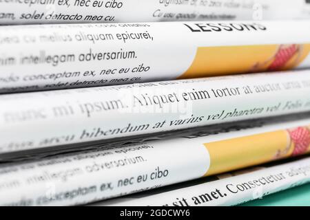 Different newspapers as background, closeup Stock Photo - Alamy