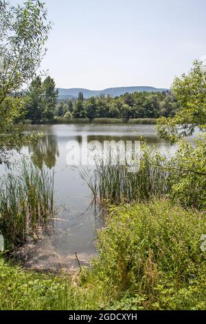 Summer view of Pancharevo lake, Sofia city Region, Bulgaria Stock Photo ...