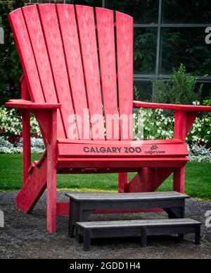 Big red chair Calgary Zoo Alberta Canada Stock Photo - Alamy