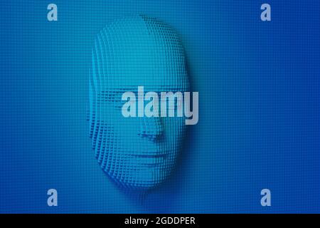 Illustration of a face made up of binary computer code Stock Photo - Alamy