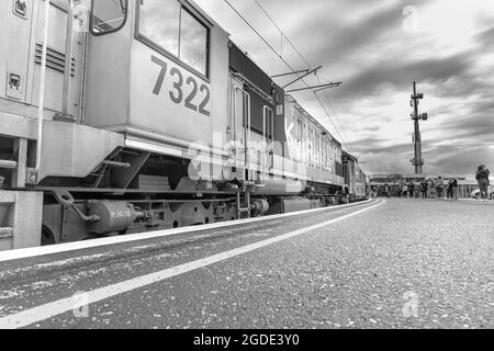 The Northern Explorer train, from Auckland to Wellington, pulling into ...