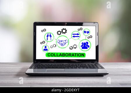 Collaboration concept shown on a laptop screen Stock Photo - Alamy