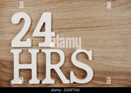 24 Hours alphabet letters on blue background Stock Photo - Alamy
