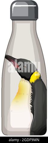 A white thermos bottle with penguin pattern illustration Stock Vector ...