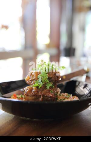 Stewed pork ribs with potato and vegetables Stock Photo - Alamy