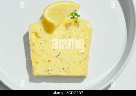 lemon cheese cake ,cheese cake or lemoncake with sesame and lemon Stock ...