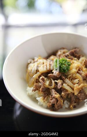 Gyudon beef bowl Japanese food Stock Photo - Alamy