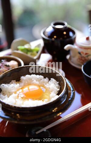 Japanese traditional food mixes a raw egg and rice Stock Photo - Alamy