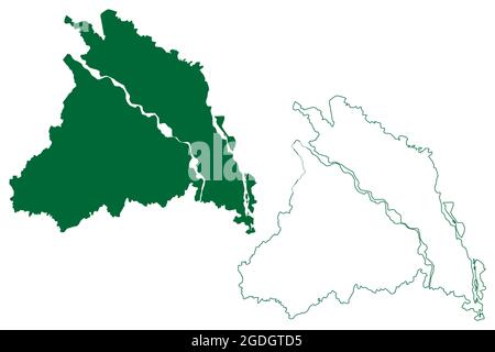 Lakhimpur Kheri district (Uttar Pradesh State, Republic of India) map ...