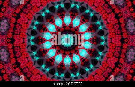 Abstract Colorful Flowers Flora Concept Symmetric Pattern Ornamental ...