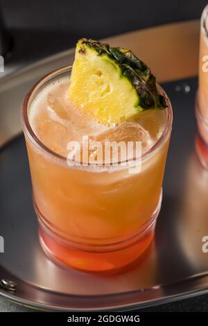Boozy Refreshing Rum Swizzle Cocktail with Pineapple and Grenadine ...