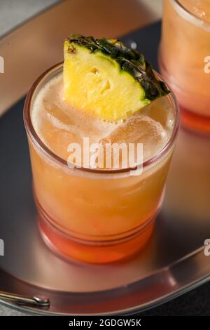 Boozy Refreshing Rum Swizzle Cocktail with Pineapple and Grenadine ...