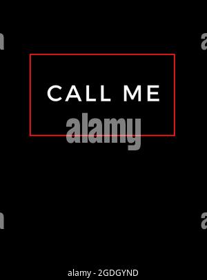 CALL - Red text on typography background - 3D rendered royalty free ...