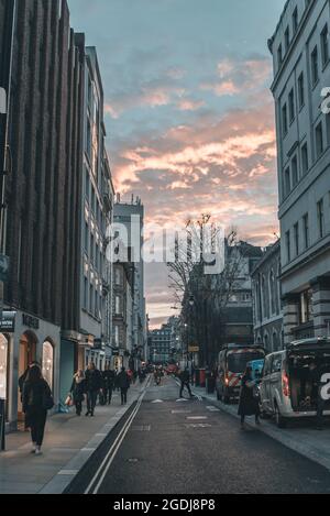 View of London street during sunset Stock Photo - Alamy