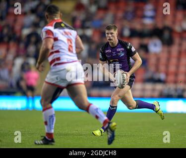 Leigh, UK. 13th Aug, 2021. Richie Myler (16) of Leeds Rhinos with the ...