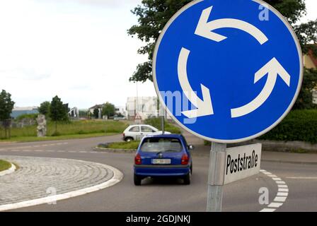 Traffic sign roundabout, Germany Stock Photo - Alamy