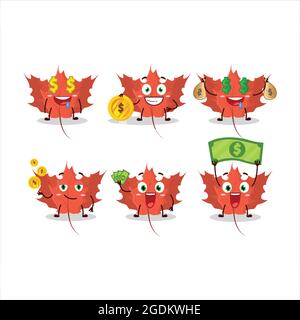 Autumn blaze maple cartoon character with love cute emoticon. Vector ...