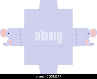 Simple packaging favor box elephant design for sweets, candies ...