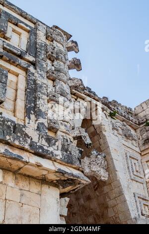 Building detail, Governor's Palace (Palacio del Gobernador), ruins ...