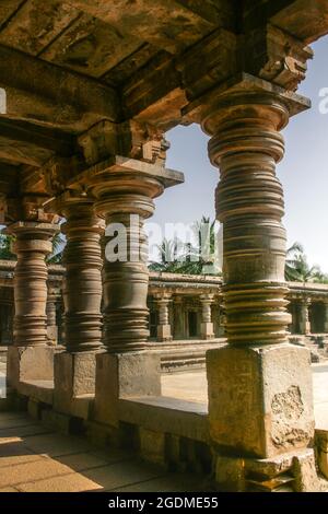 Extremely well caved pillars, 800 year old ancient Hindu temple at ...