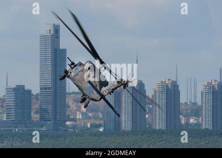 Turkish police helicopter (Sikorsky S-70 Blackhawk) landing at Ataturk ...