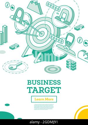 isometric target with dart Stock Vector Image & Art - Alamy