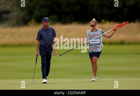 England's Dale Whitnell putting on the 17th hole during day three of ...