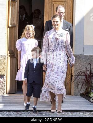 Princess Estelle of Sweden attending the christening Prince Julian of ...