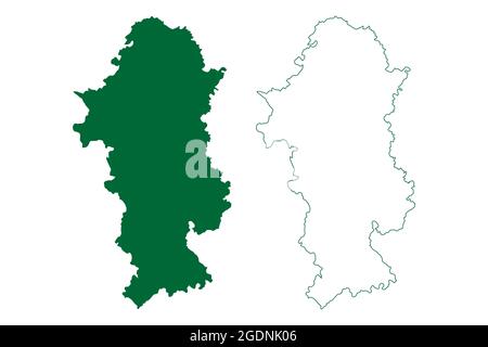 Moradabad district (Uttar Pradesh State, Republic of India) map vector ...