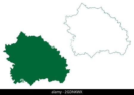Mainpuri district (Uttar Pradesh State, Republic of India) map vector ...
