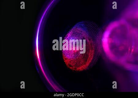 Beautiful abstract purple colored fingerprint on background texture for ...
