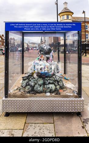 Beach pollution, plastic and waste from the ocean on a beach Stock ...