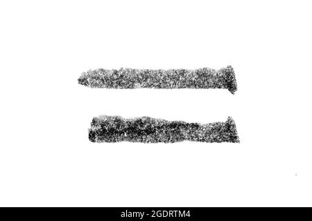 Black color watercolor handdrawing as square line brush on white paper ...