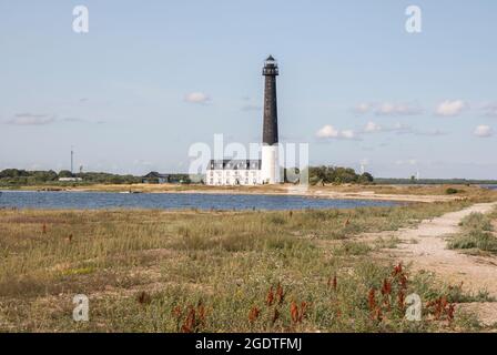 Sorve lighthouse in the Baltic Sea. Well known landmark of island ...
