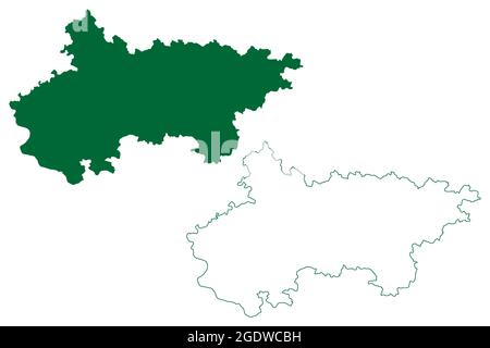 Pratapgarh district (Uttar Pradesh State, Republic of India) map vector ...