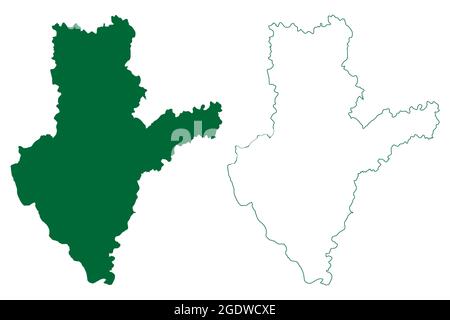 Sambhal district (Uttar Pradesh State, Republic of India) map vector ...