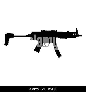 Vector illustration MP5 submachine gun isolated on white background ...