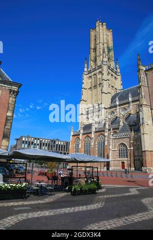 Arnhem (Kerkplein), Netherlands - July 9. 2021: View over square on ...