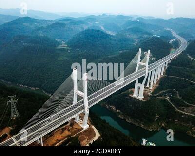 (210815) -- GUIYANG, Aug. 15, 2021 (Xinhua) -- Aerial photo taken on ...