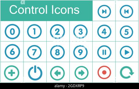Excellent control icon set for designers in the design of all kinds of ...