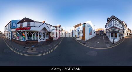 360° view of Early morning on Sheringham high street, North Norfolk - Alamy