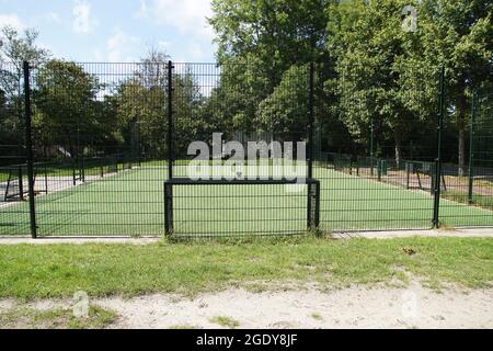 Mini Football Goal On An Artificial Grass . Inside of indoor football ...